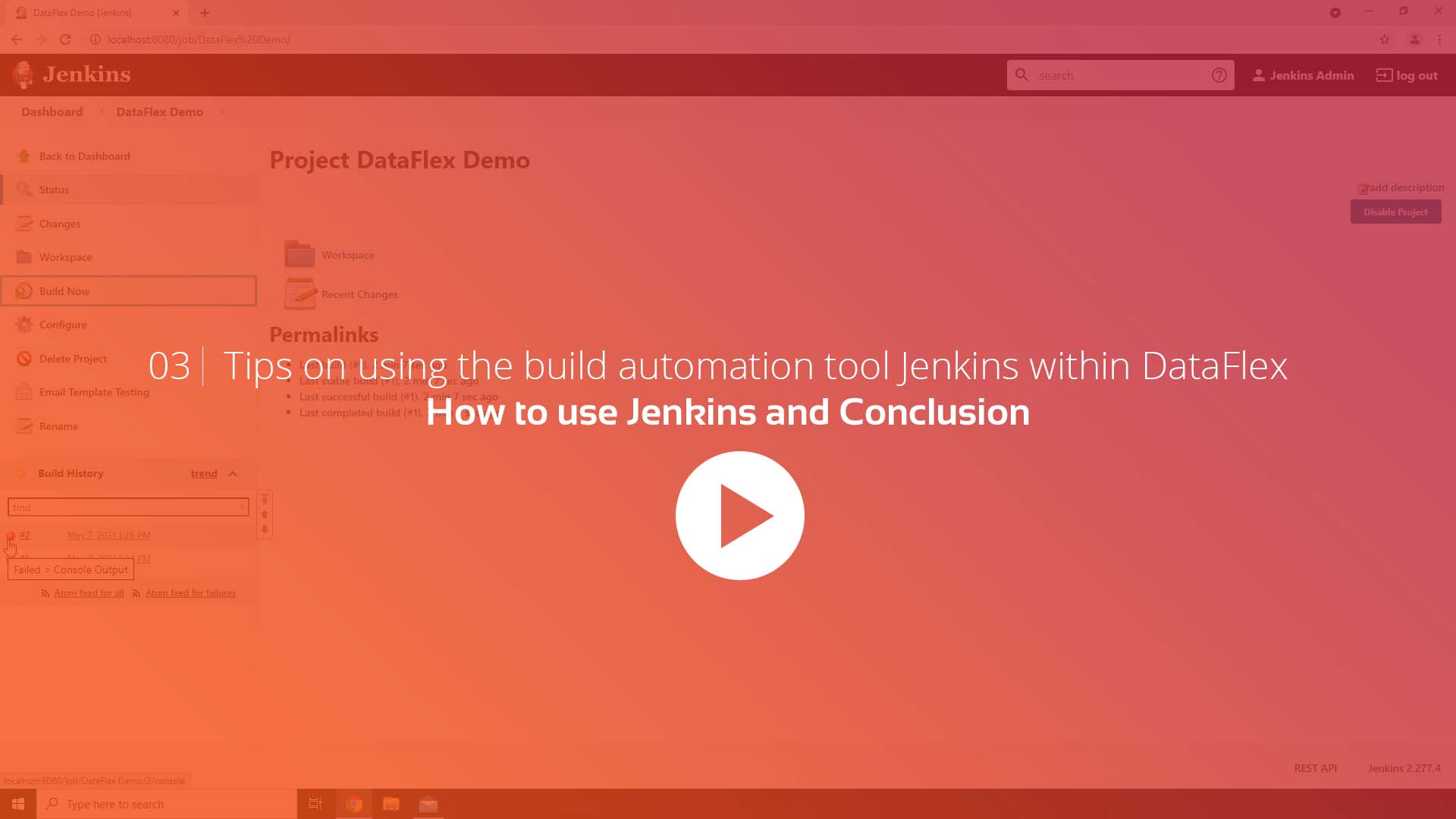 DFLC Lesson - How to use Jenkins and Conclusion
