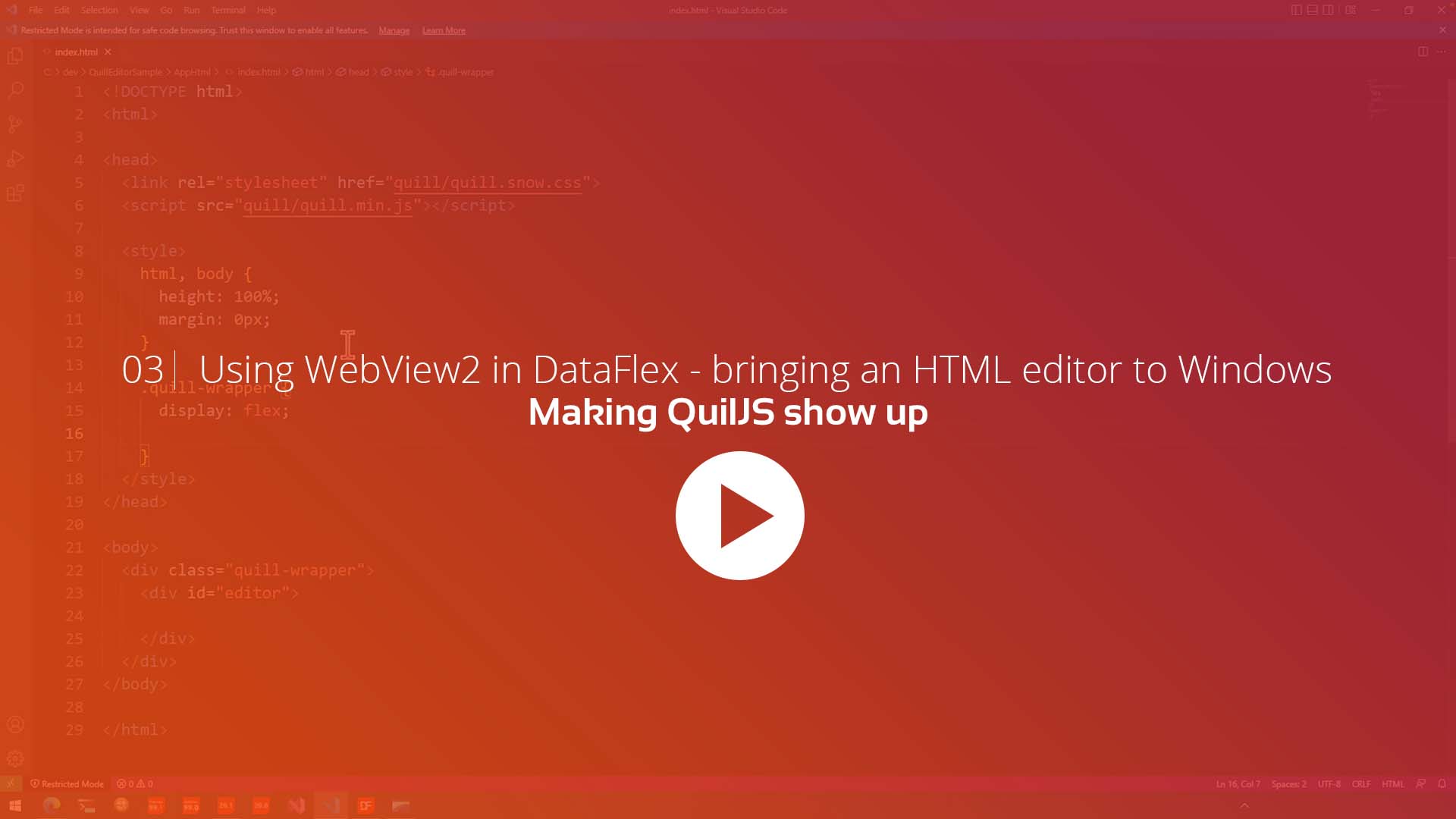 DFLC Lesson - Making QuillJS show up