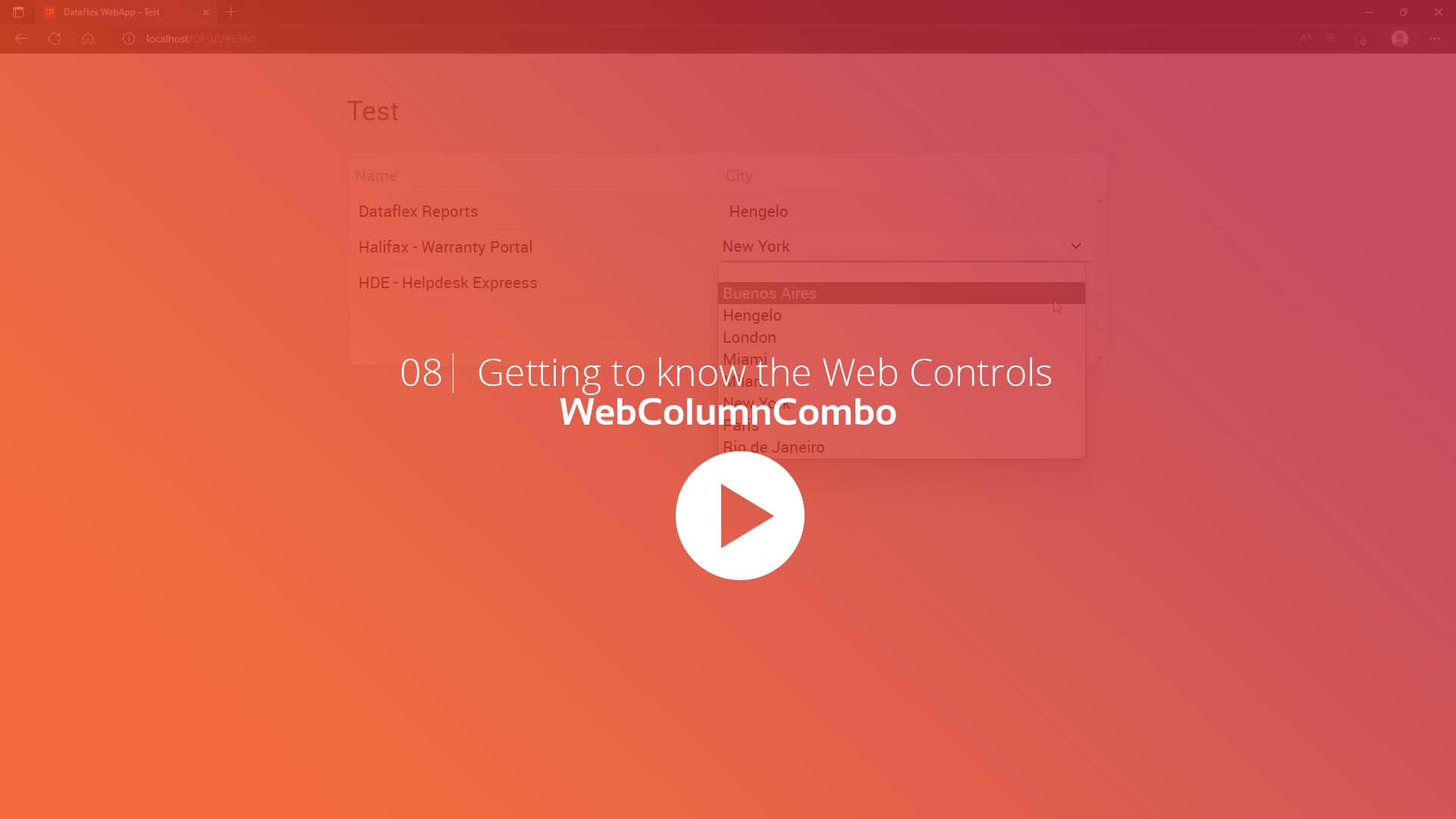 DFLC Lesson - WebColumnCombo