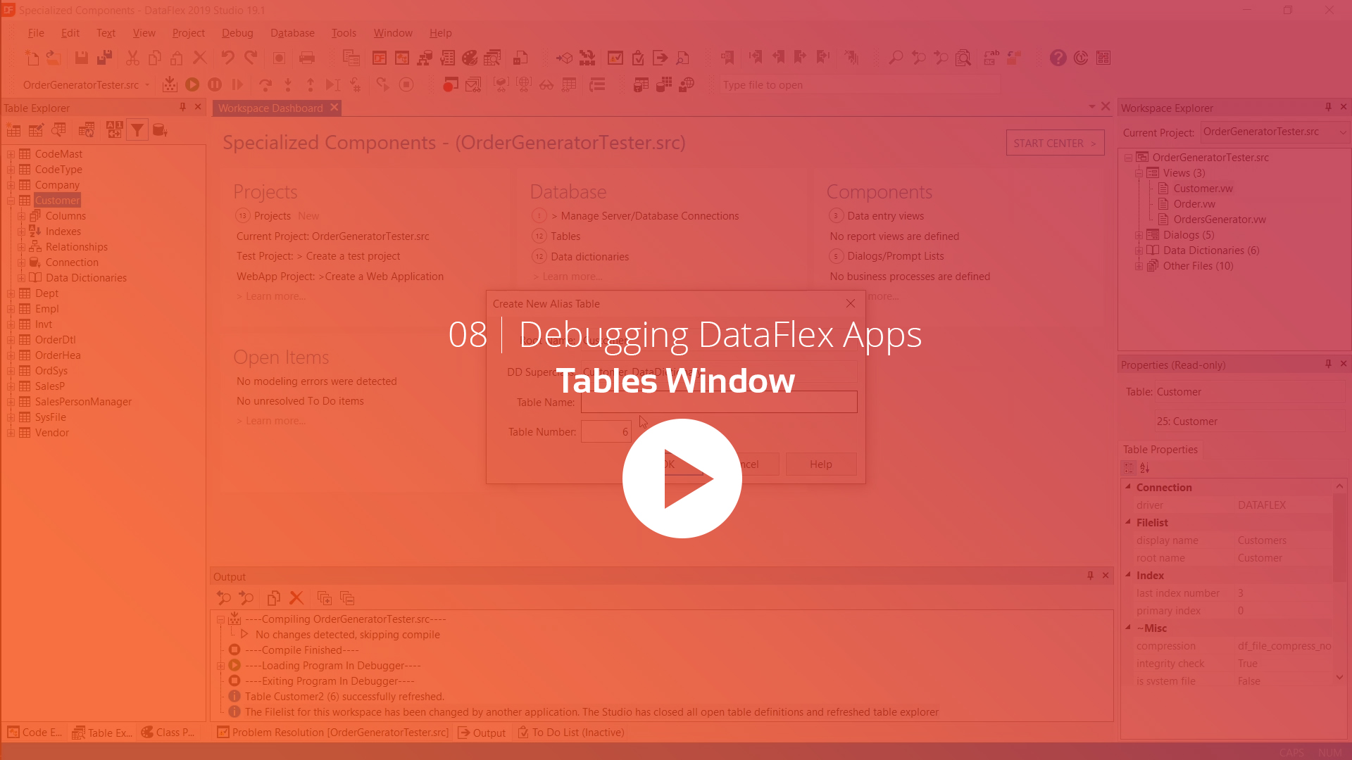 DFLC Lesson - Tables Window